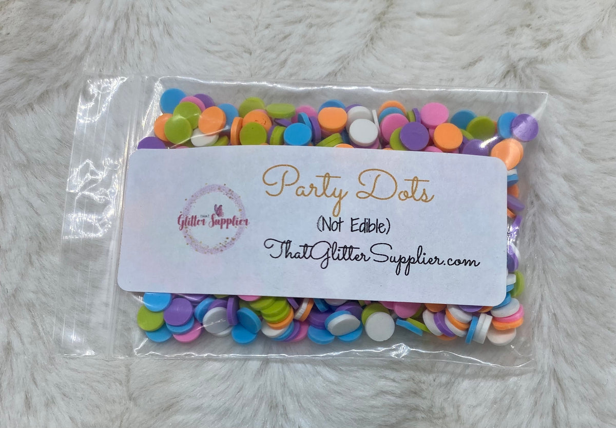 Party Dots Polymer Clay Dots – That Glitter Supplier